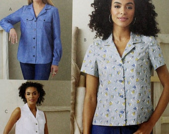 Simplicity Sewing Pattern 8053, Misses' Button Front Shirt, Uncut/ff ...