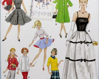 Simplicity Sewing Pattern S0734, Fashion Doll Costumes for 11-1/2 ...