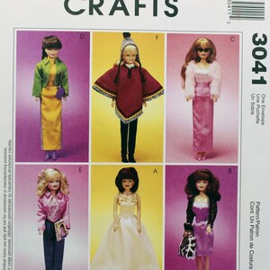 Mccall's Sewing Pattern 3041, Fashion Doll Clothes Sewing Pattern ...