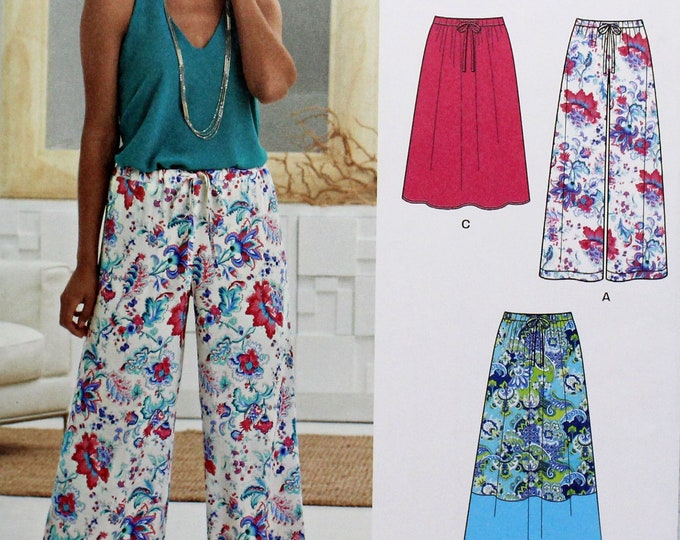 New Look Sewing Pattern 6271 Misses' Drawstring Waist Skirts and Wide ...