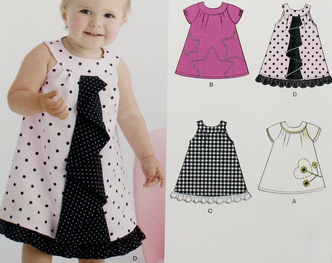 New Look Sewing Pattern 6037 Babies' Dress With Sleeve and Trim ...