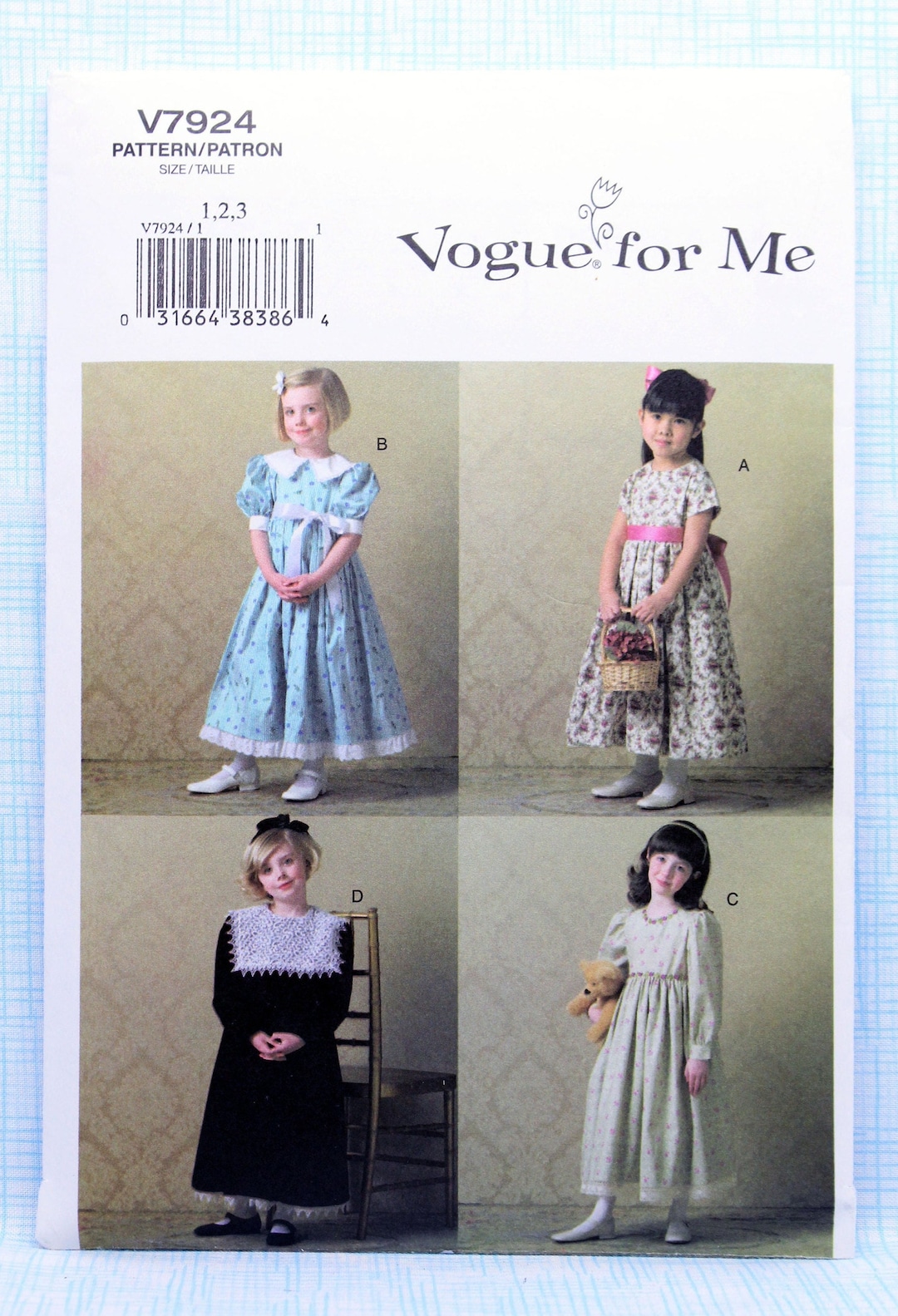 Vogue Sewing Pattern 7924, Children's Above Waist Dress, Uncut/ff, Childs' Size 4 5 6, Vogue for ...