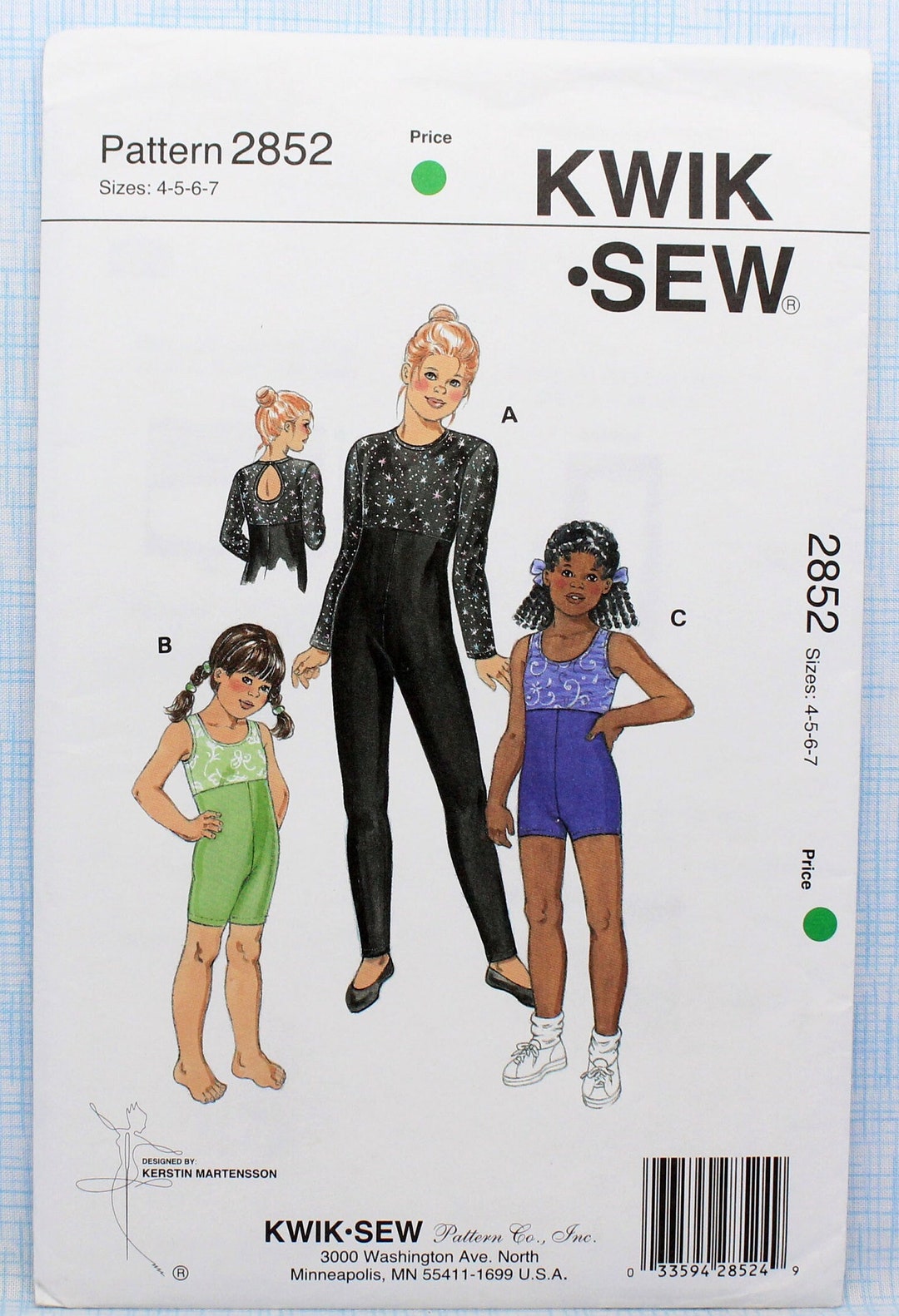 Kwik Sew 2852, Girls' Unitards With Empire Waist Sewing Pattern, Uncut ...