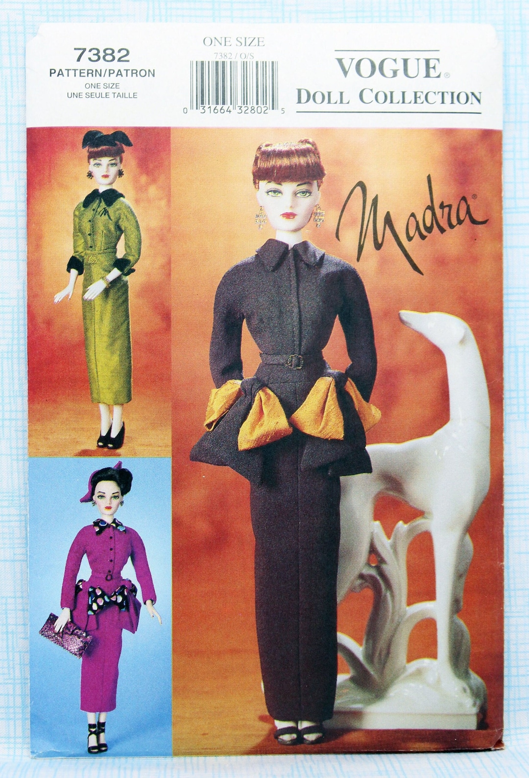 Vogue Sewing Pattern 7382, Madra Doll High Fashion Retro Outfits Sewing ...