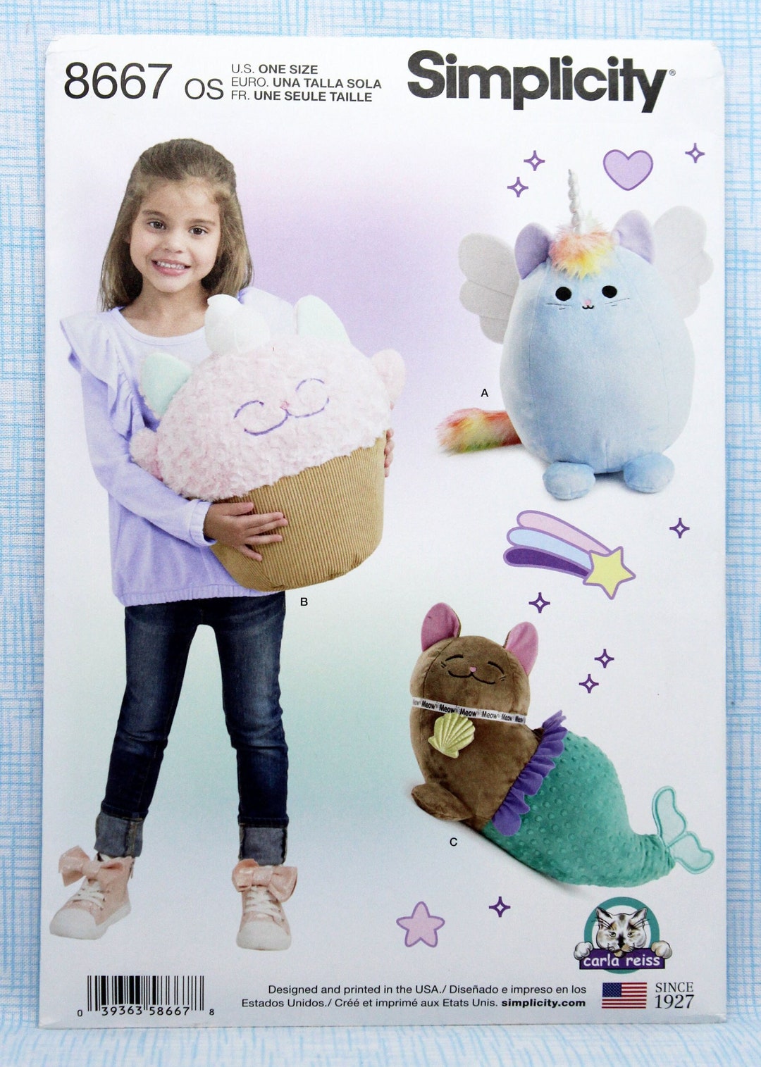 Simplicity Sewing Pattern 8667, Stuffed Kitties, Uncut/ff, Plush Cats ...