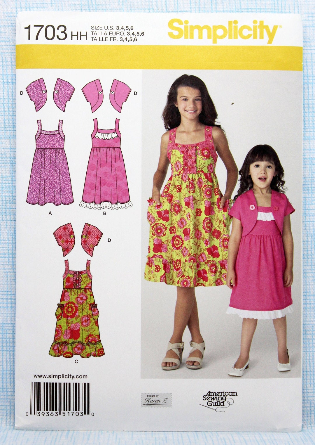 Simplicity Sewing Pattern 1703, Girls' Sundress and Bolero, Uncut/ff ...