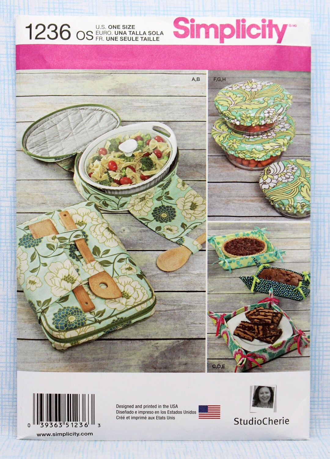 Simplicity Sewing Pattern 1236, Casserole Carrier, Fabric Bowl Covers ...