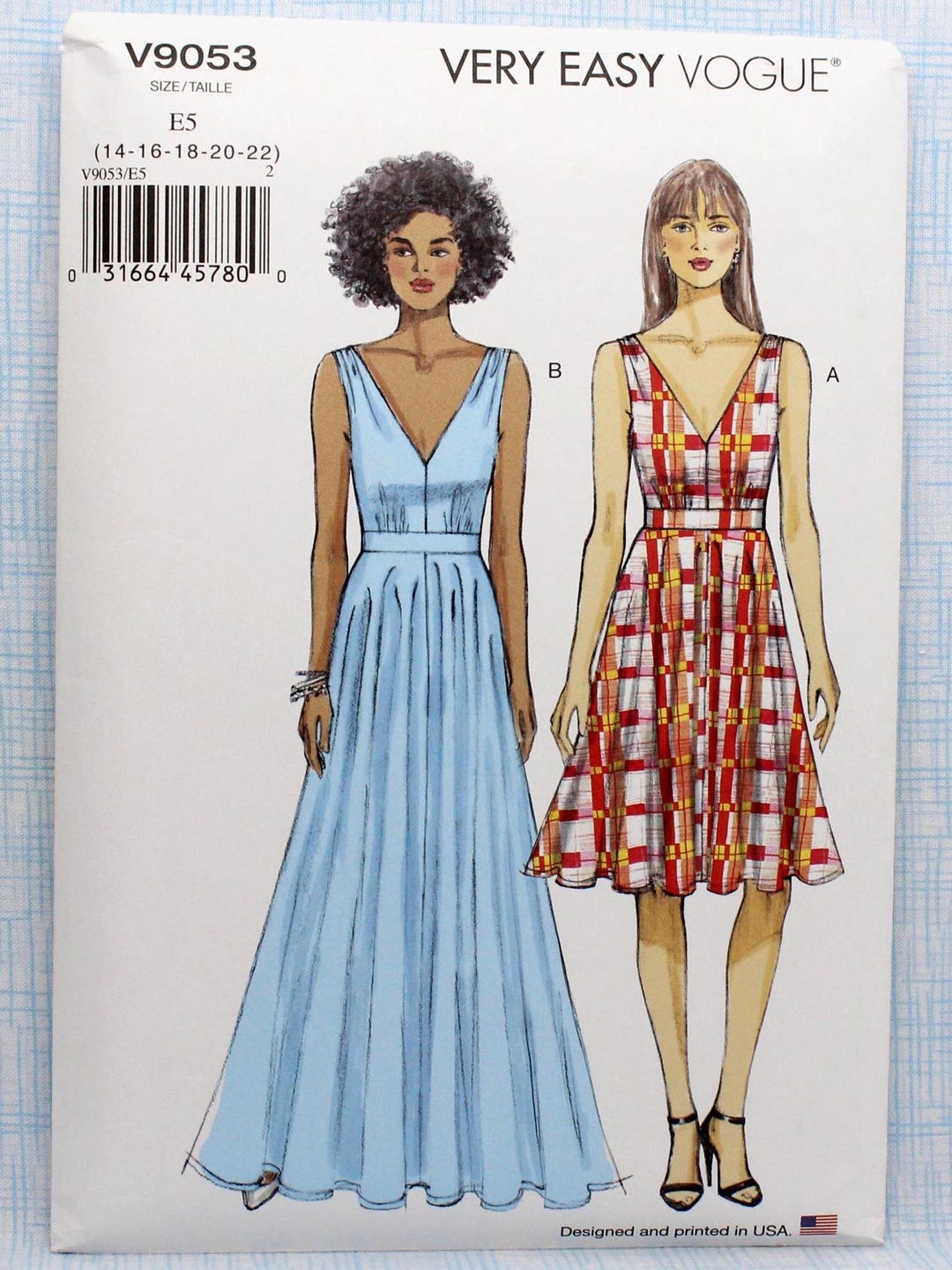 Vogue Sewing Pattern 9053, Misses' Easy Sleeveless Lined Dress With ...