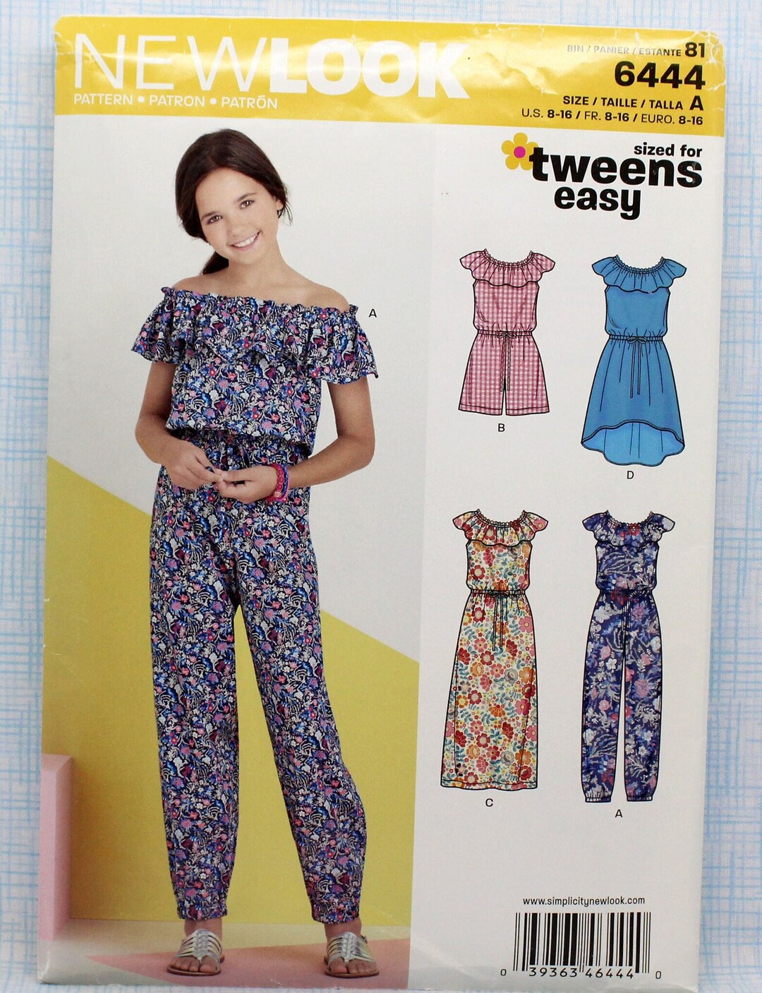 New Look Sewing Pattern 6444, Girls' Easy High Low or Maxi Dress and ...