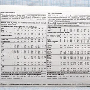 Simplicity Sewing Pattern 1806, Misses' Pullover Tops With Scoop ...