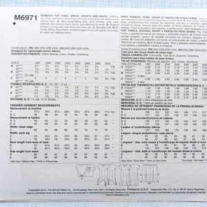 Mccall's Sewing Pattern 6971, Women's Top, Tunic, Dress, Shorts and ...