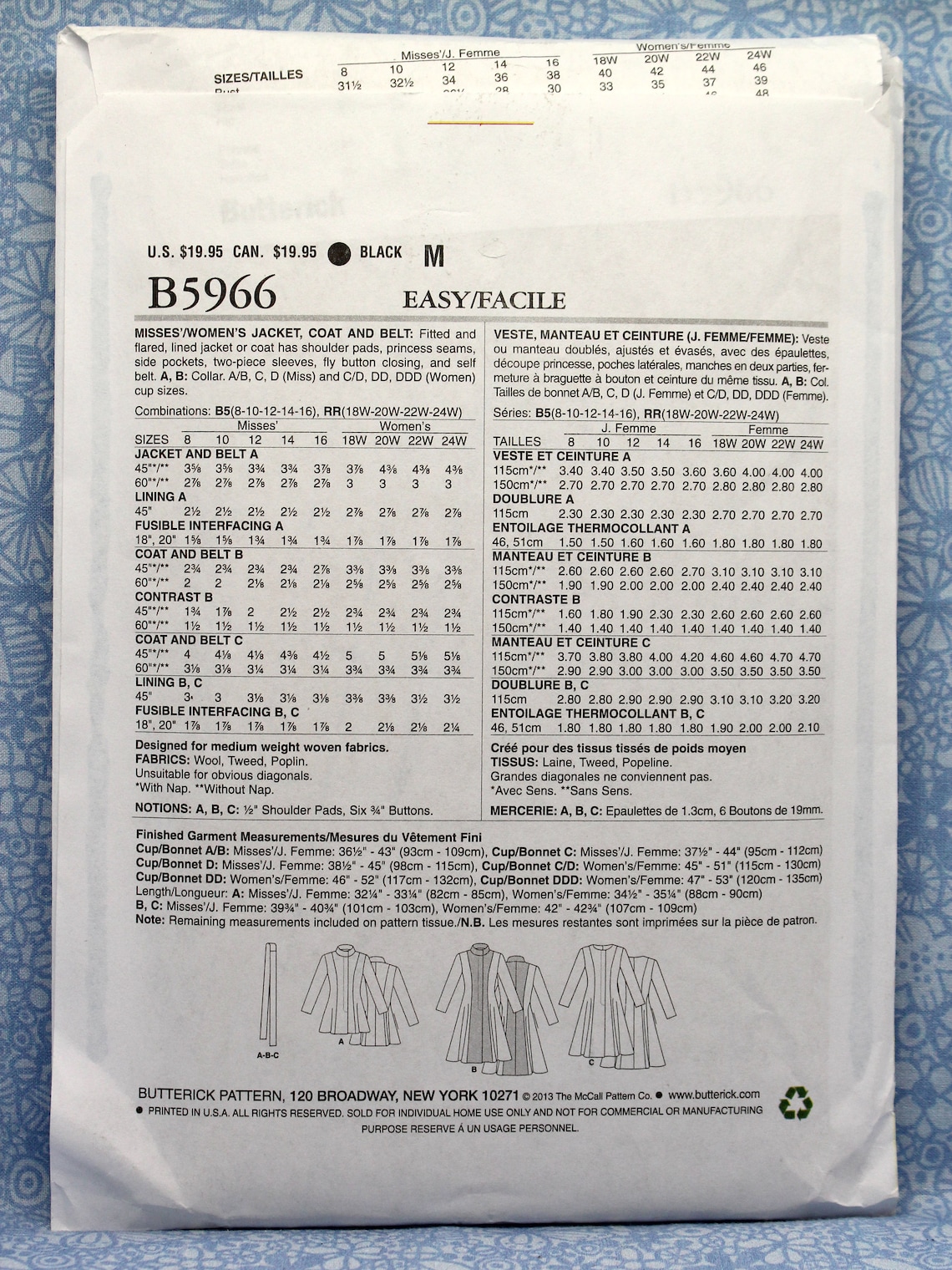 Butterick Sewing Pattern 5966 Women's Fit and Flare Lined - Etsy