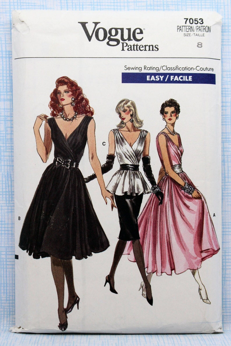 Vogue Sewing Pattern 7053 Misses' Easy Evening Dress Top - Etsy