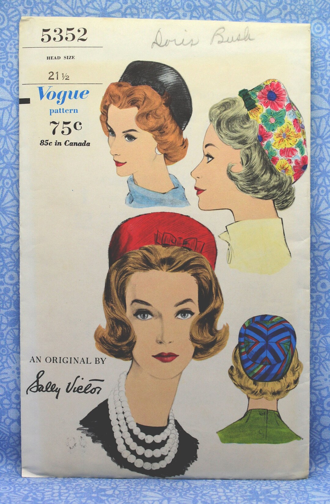 Vogue Sewing Pattern 5352, Shaped Pill Box Hat Sewing Pattern, Misses ...