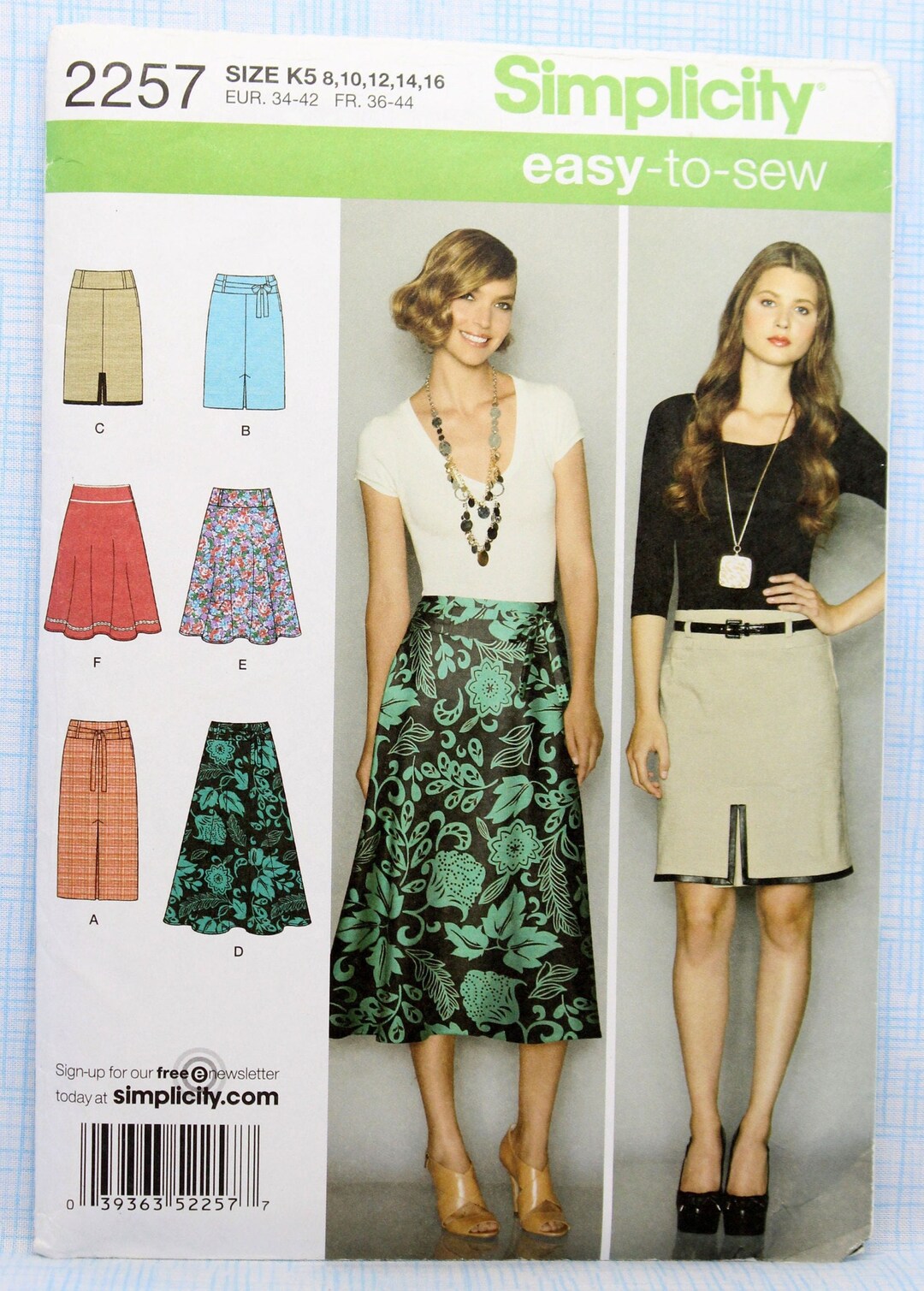 Simplicity Sewing Pattern 2257, Misses' Easy Slim and Flared Skirts ...