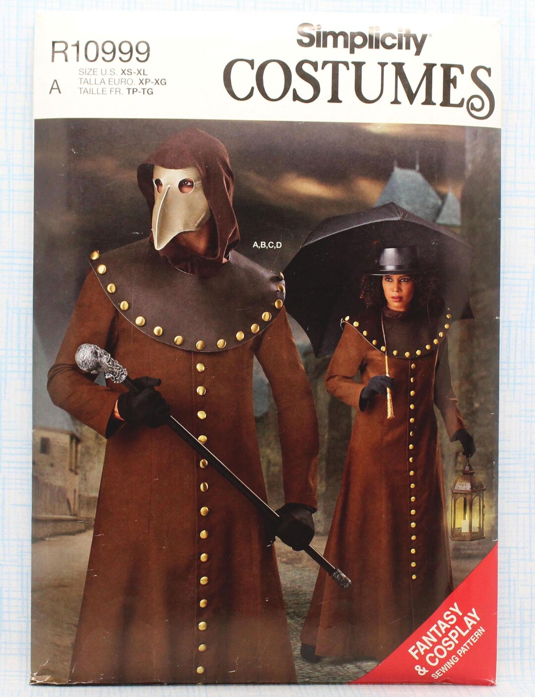 Simplicity Sewing Pattern R10999, Fantasy Unisex Coat, Hood, Collar and ...