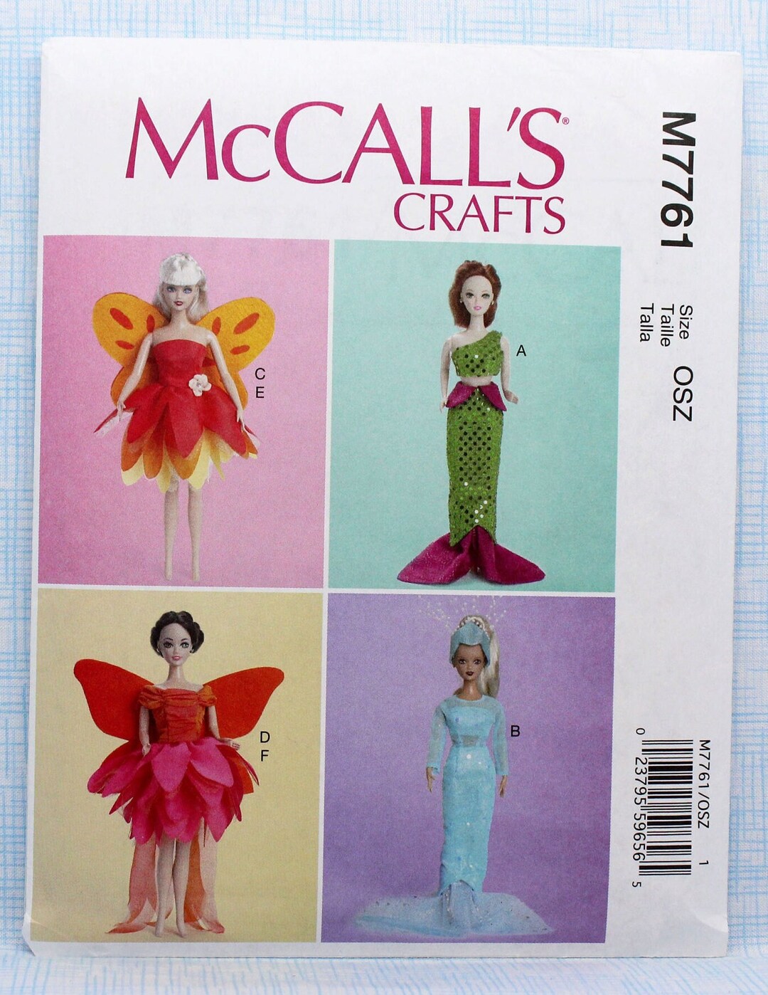 Mccall's Sewing Pattern 7761, Costumes for 11-1/2 Dolls Sewing Pattern ...