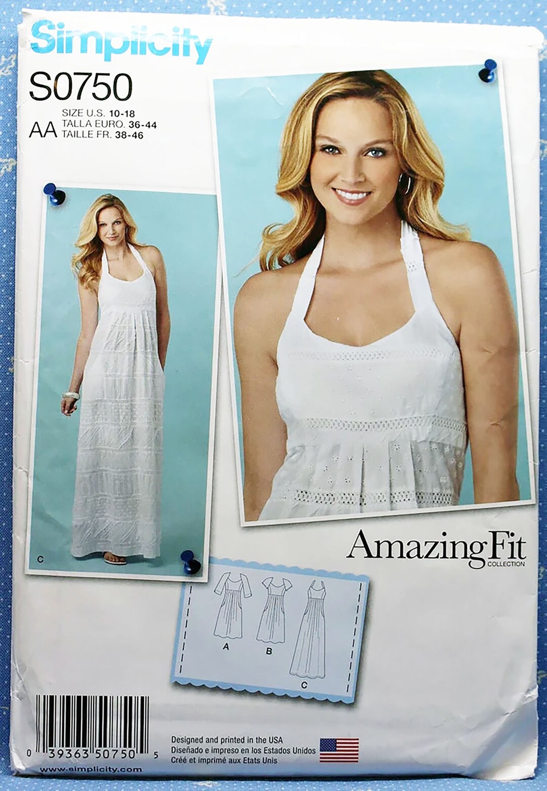 Simplicity Sewing Pattern S0750, Misses' Halter or Open Neckline Dress ...