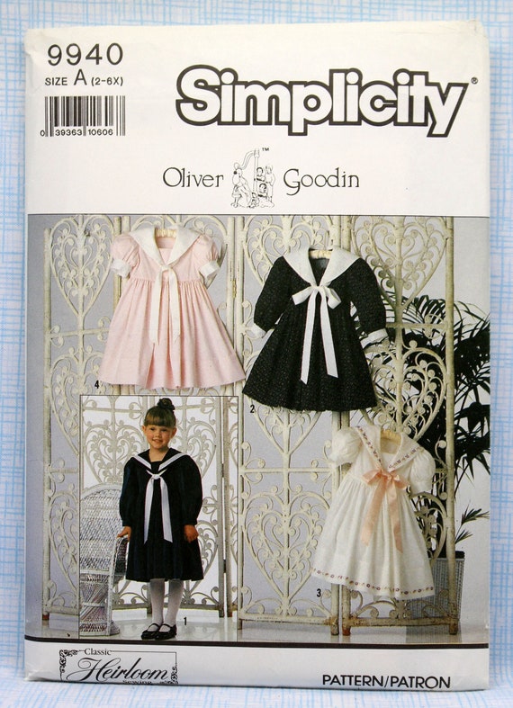 Simplicity Sewing Pattern 9940 Child's Empire Waist - Etsy