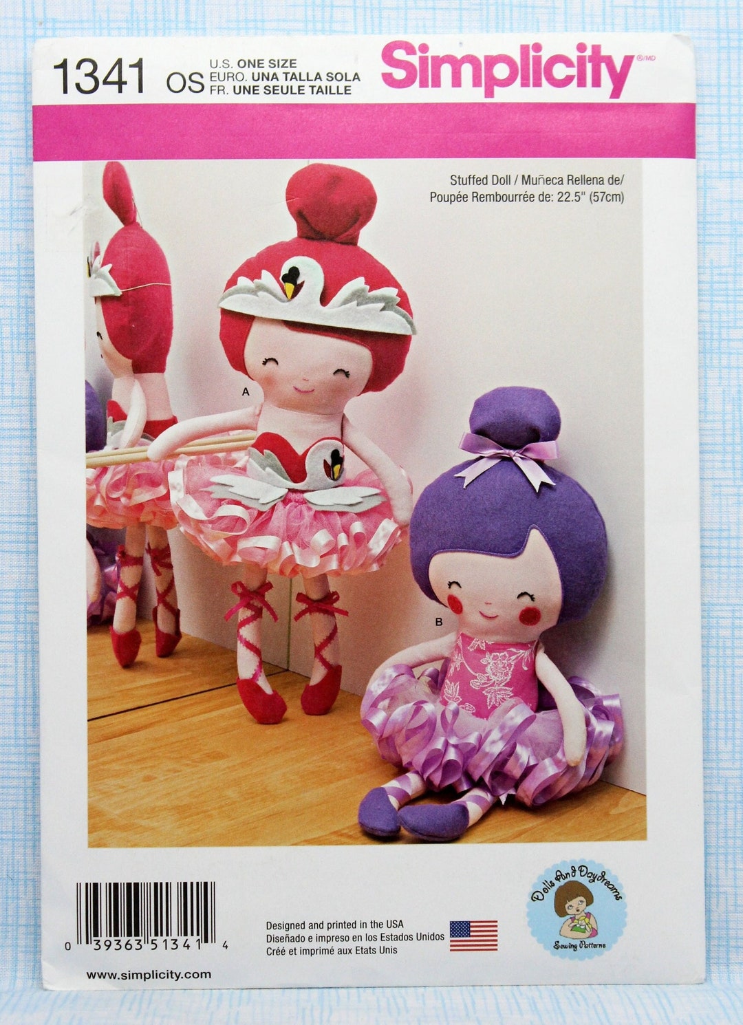 Simplicity Sewing Pattern 1341, Ballerina Doll With Tutu, Uncut/ff ...