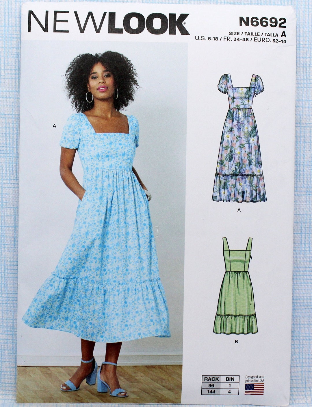 New Look Sewing Pattern 6692, Misses' Dresses With a Square Neckline ...