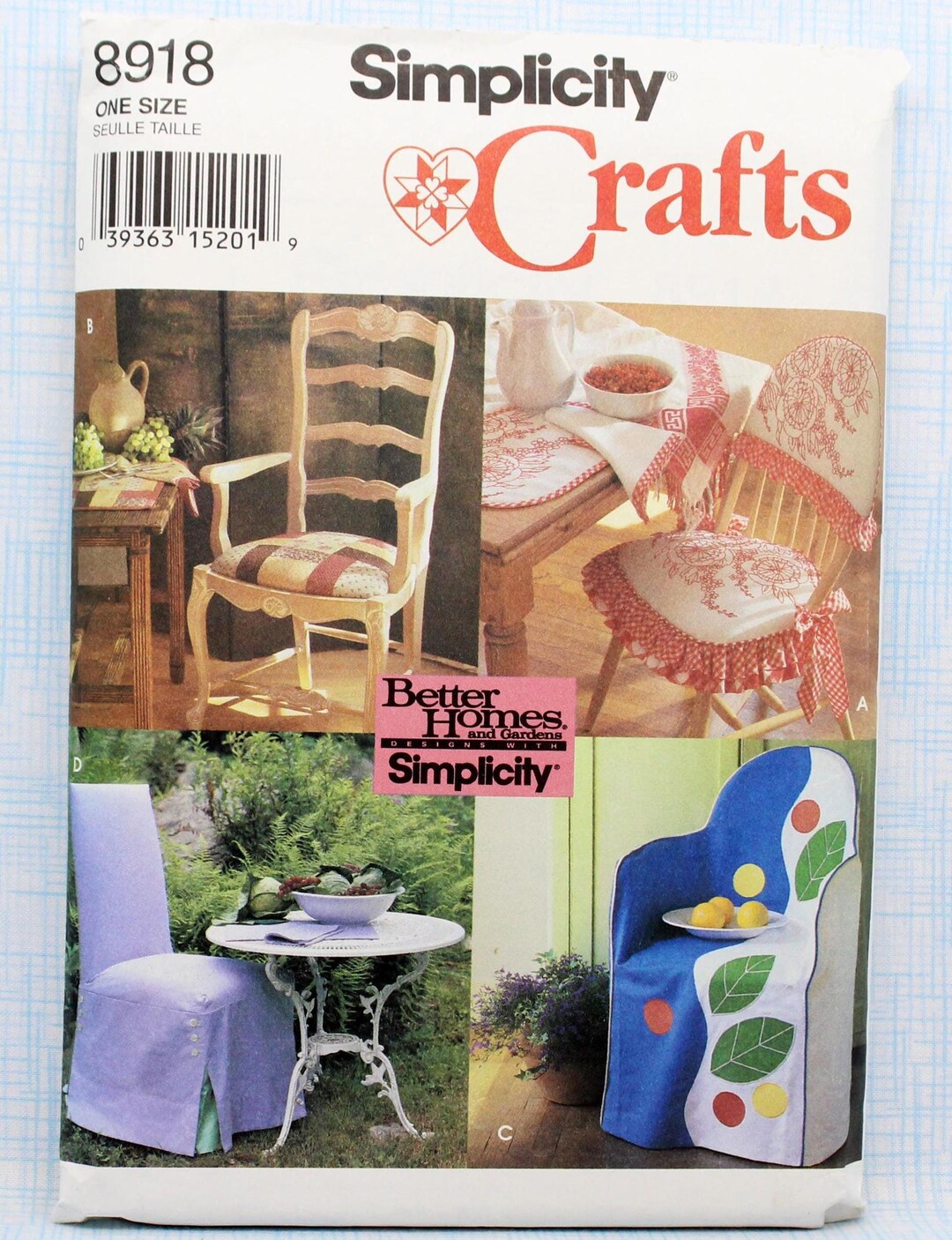 Simplicity Sewing Pattern 8918, Chair Covers, Placemats and Napkins ...