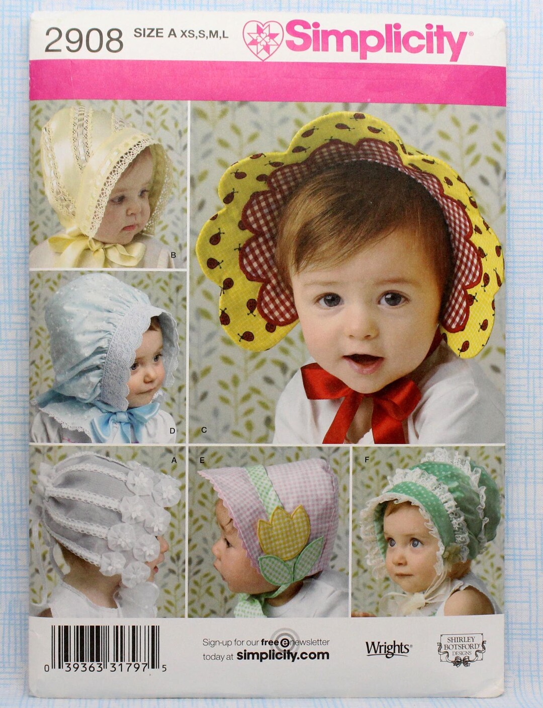 Simplicity Sewing Pattern 2908, Babies' and Toddlers' Bonnets and Hats ...