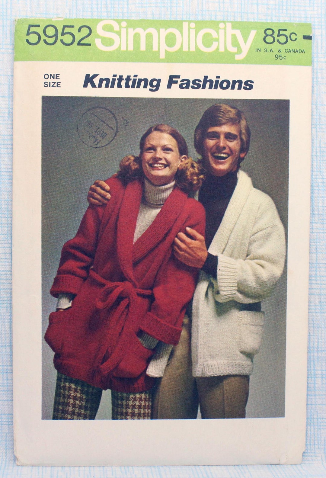 Simplicity 5952, Knitting Pattern for Misses' and Men's Wrap and Tie ...