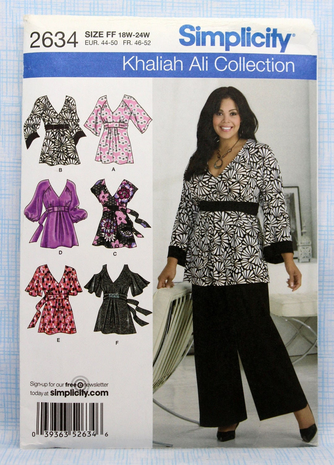 Simplicity Sewing Pattern 2634, Women's Pullover Top With Sleeve ...