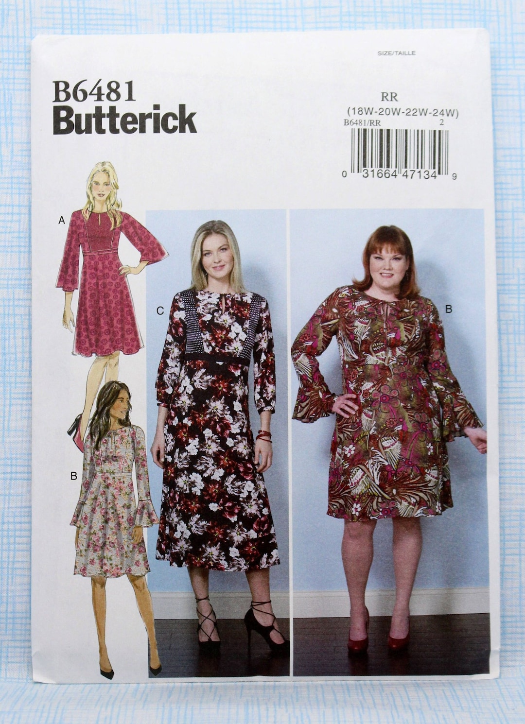 Butterick Sewing Pattern 6481, Women's Easy Dress, Uncut/ff, Women's ...
