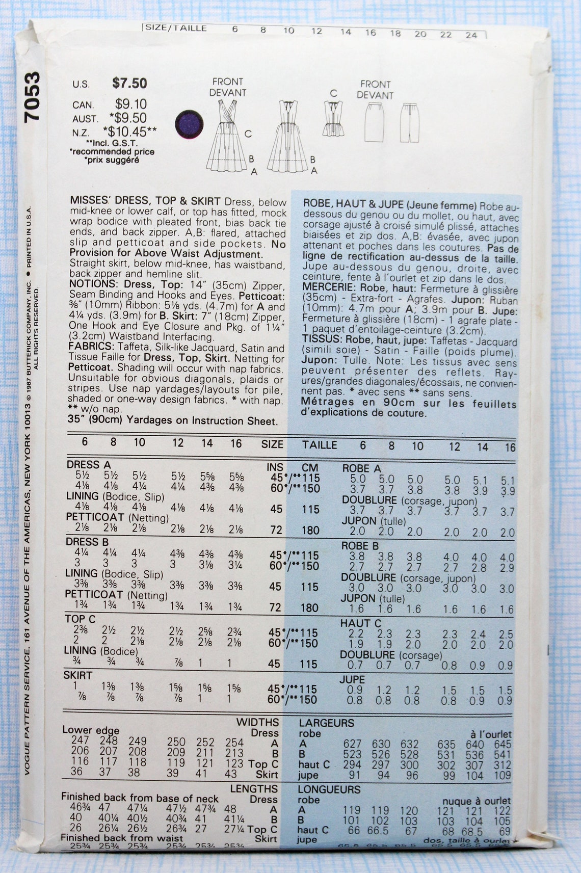 Vogue Sewing Pattern 7053 Misses' Easy Evening Dress Top - Etsy