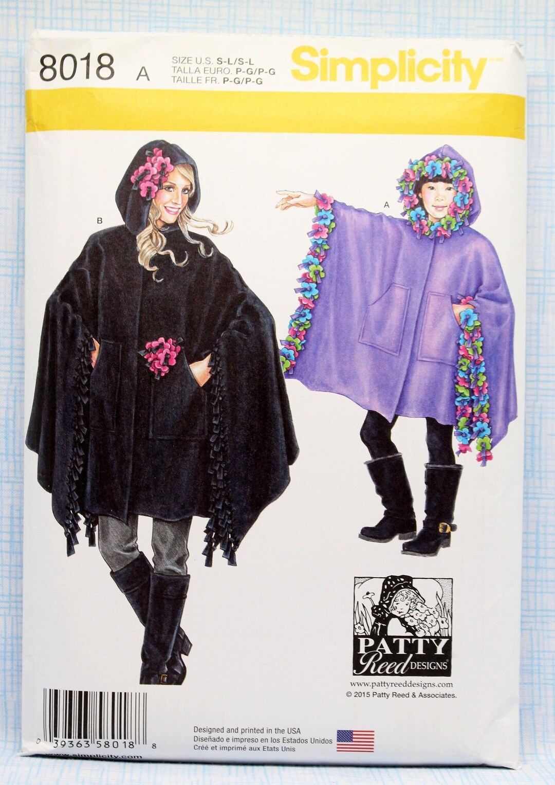 Simplicity Sewing Pattern 8018, Fleece Ponchos for Children, Girls' and ...