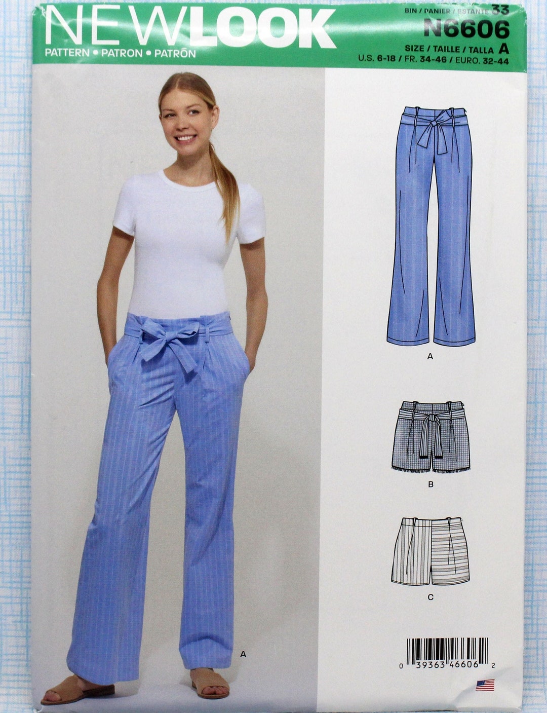 New Look Sewing Pattern 6606, Misses' Pant and Shorts, Uncut/ff, Misses ...