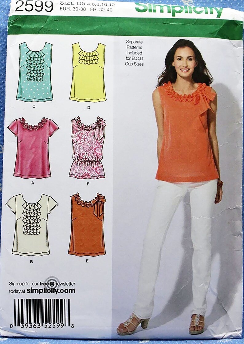 Simplicity Sewing Pattern 2599 Misses' Top With Sleeve - Etsy