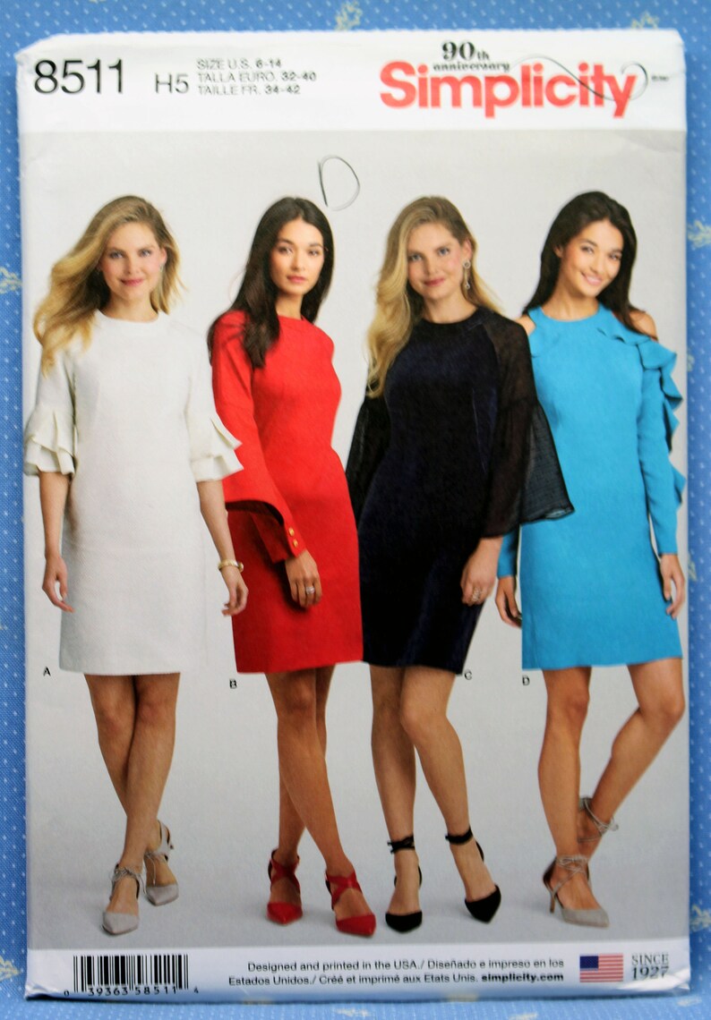 Simplicity Sewing Pattern 8511 Misses' Dresses With - Etsy