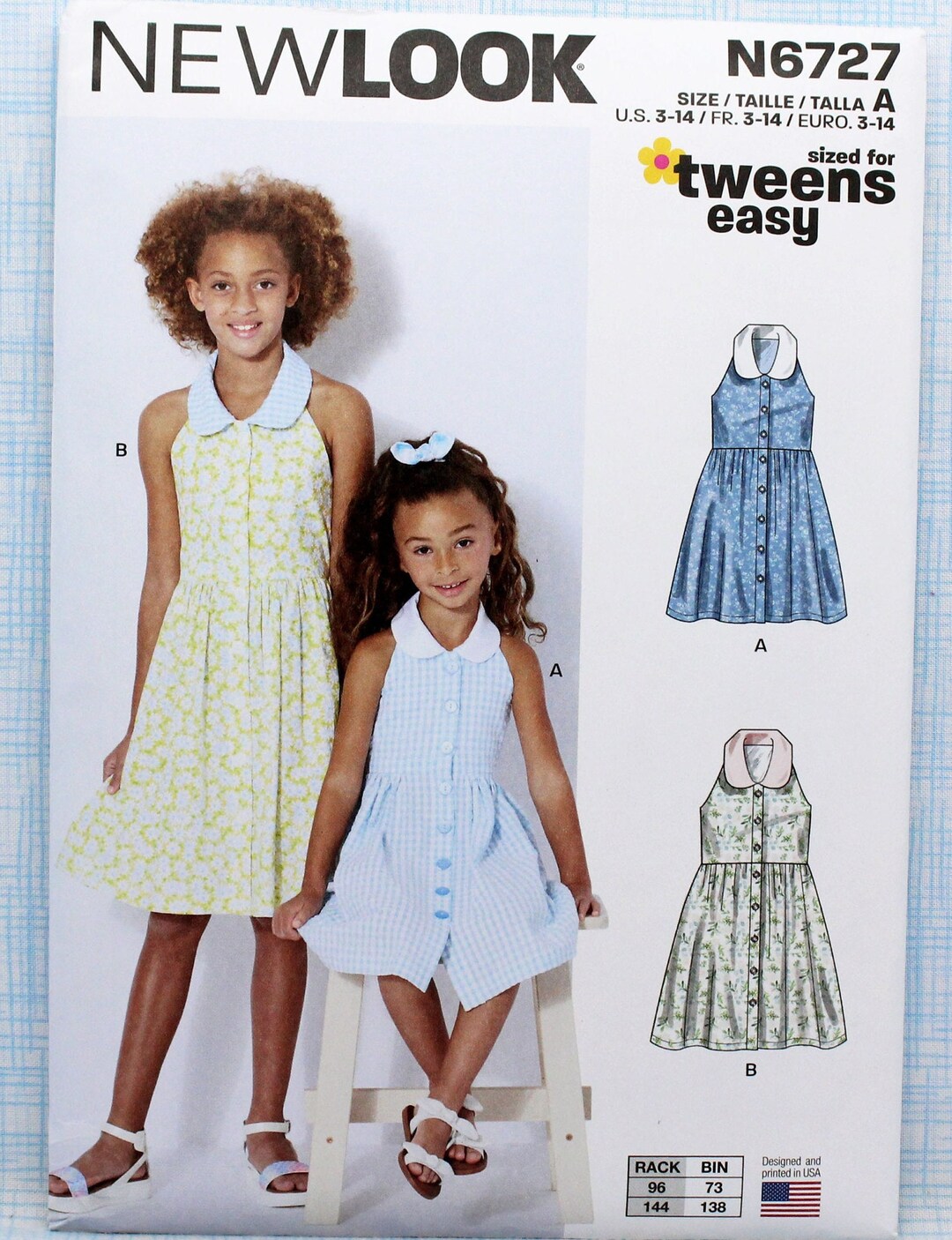 New Look Sewing Pattern 6727, Child's and Girls' Front Button ...