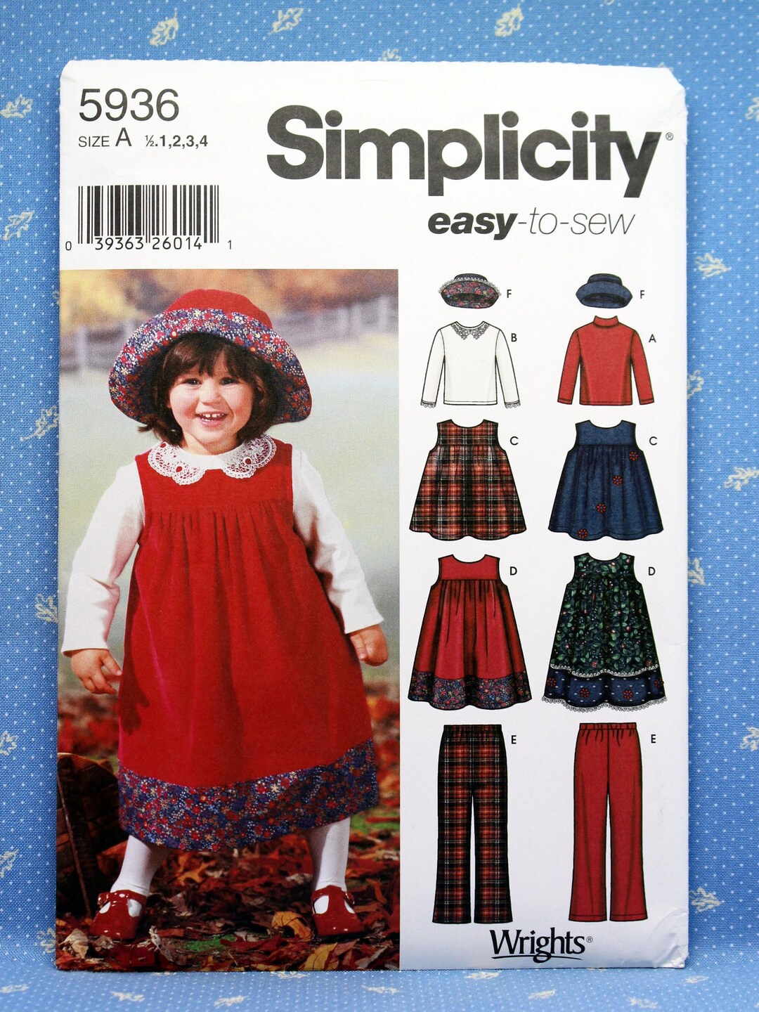 Simplicity Sewing Pattern 5936 Toddlers' Easy Jumper - Etsy
