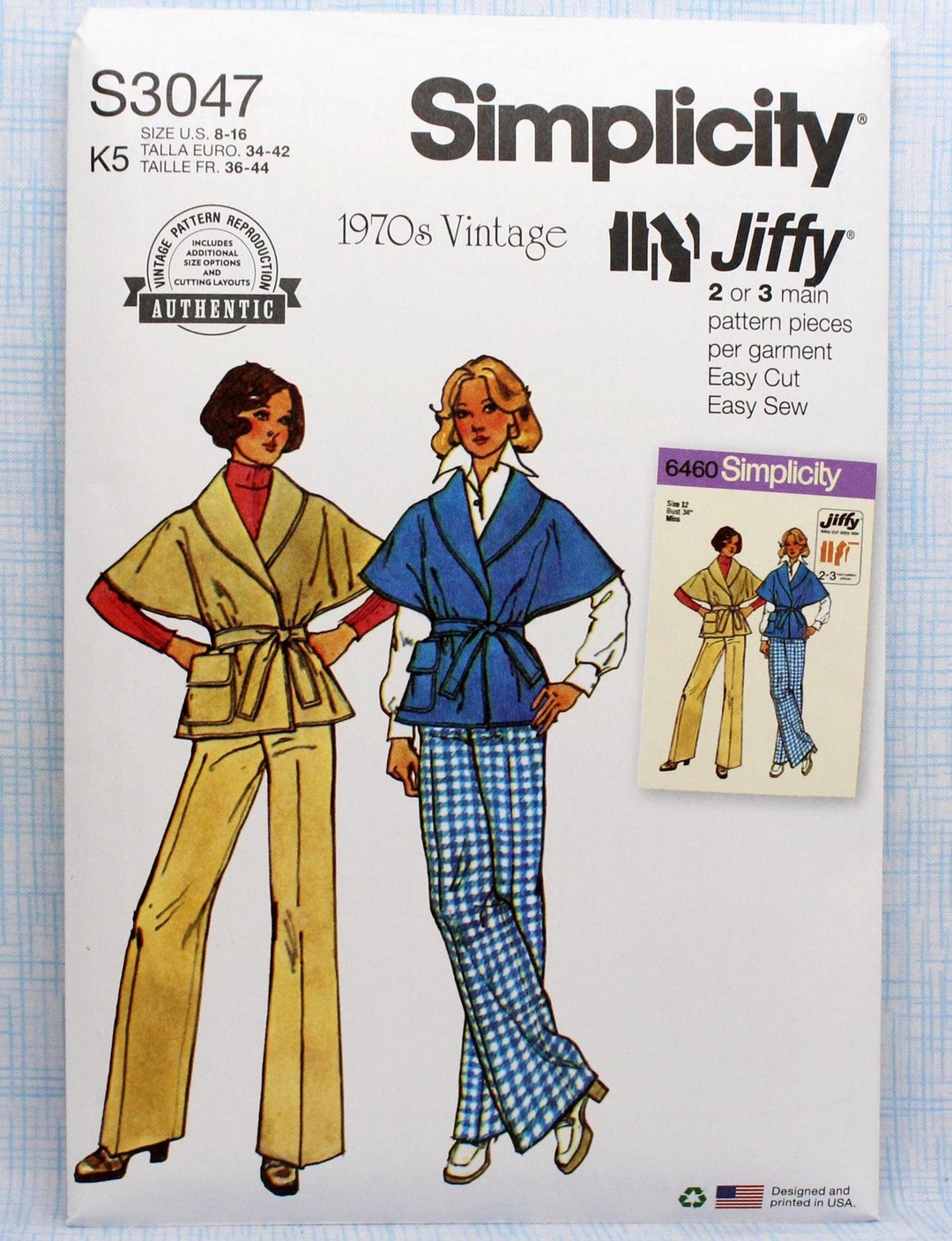 Simplicity Sewing Pattern 3047, Misses' Retro Wide Leg Pants and ...