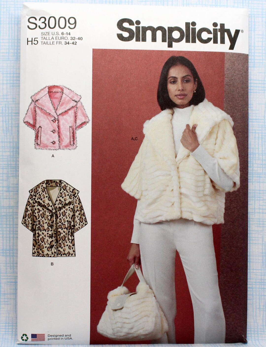 Simplicity Sewing Pattern 3009, Misses' Jacket in Two Lengths and Bag ...