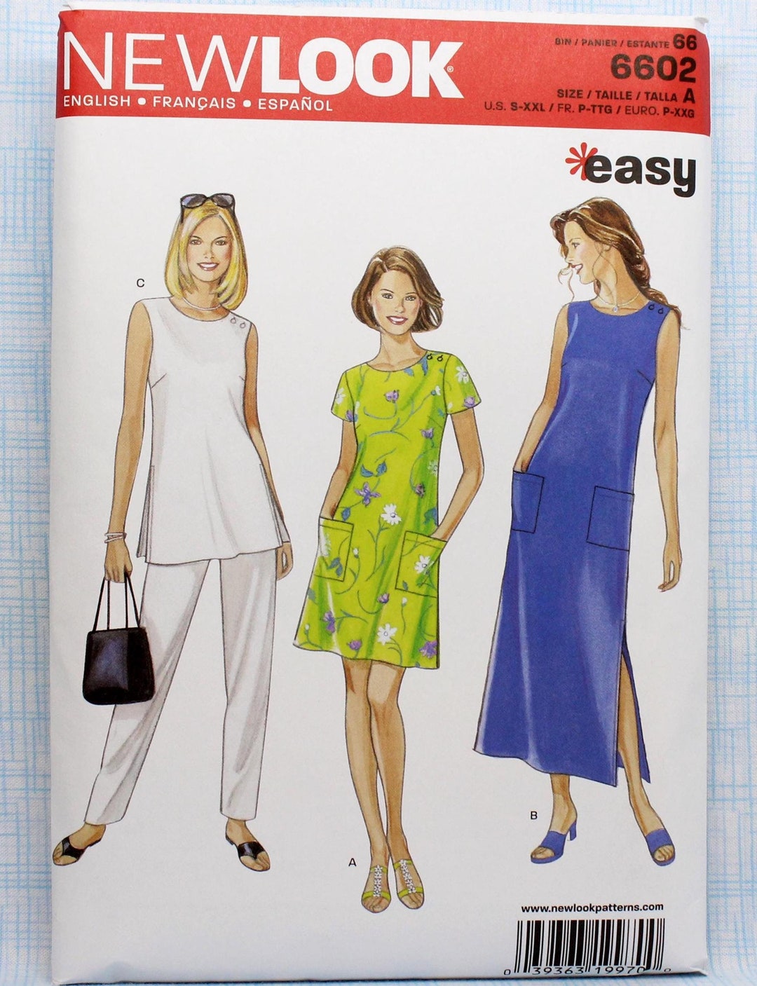 New Look Sewing Pattern 6602, Misses' Dress, Tunic and Pants, Misses ...