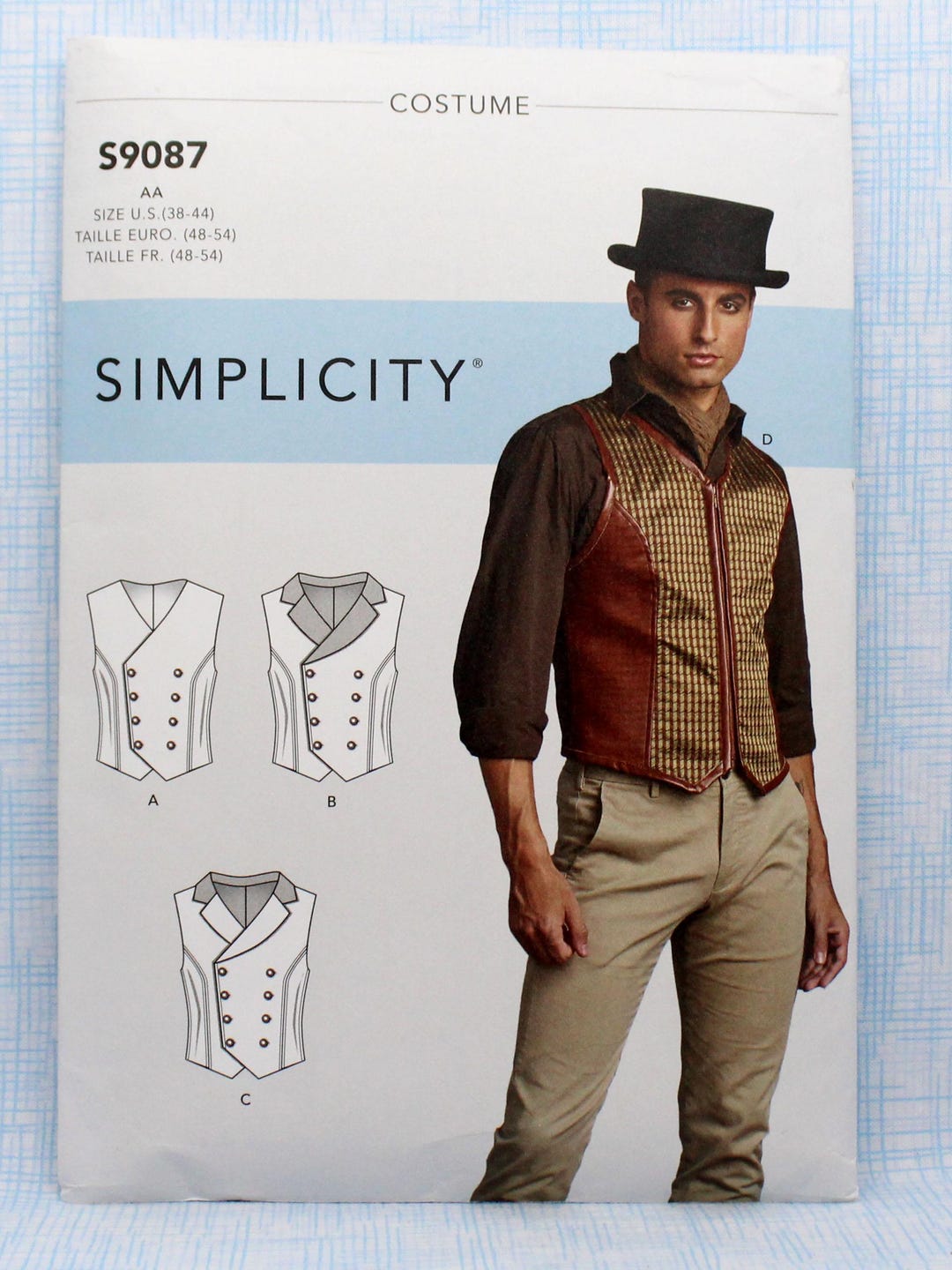 Simplicity Sewing Pattern 9087, Men's Corset Vests, Costume Sewing ...