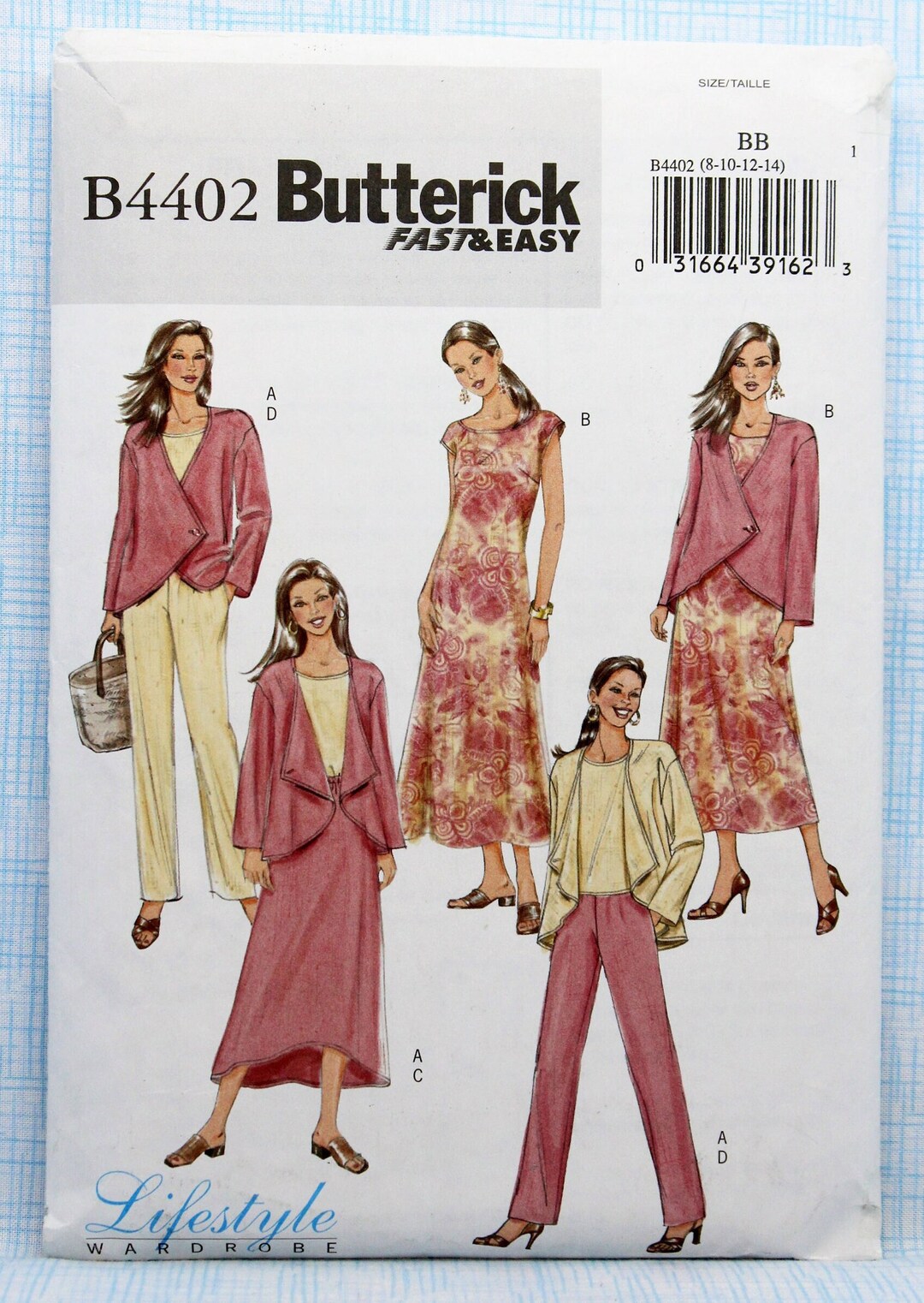 Butterick Sewing Pattern 4402, Misses' Easy Jacket, Top, Dress, Skirt ...