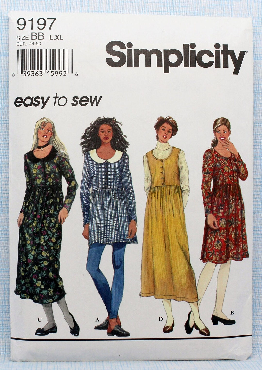 Simplicity Sewing Pattern 9197, Misses' Jumper or Dress and Top, Misses ...