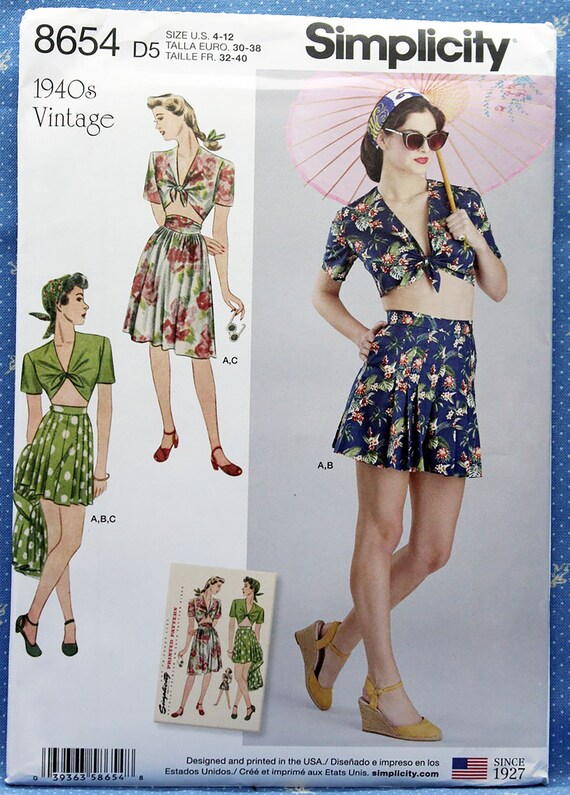 Simplicity Sewing Pattern 8654 Misses' Retro Style Shaped - Etsy