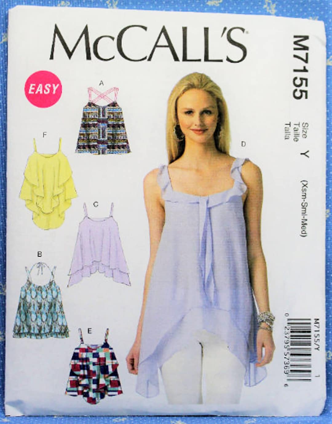 Mccall's Sewing Pattern 7155 Misses' Easy Pullover - Etsy