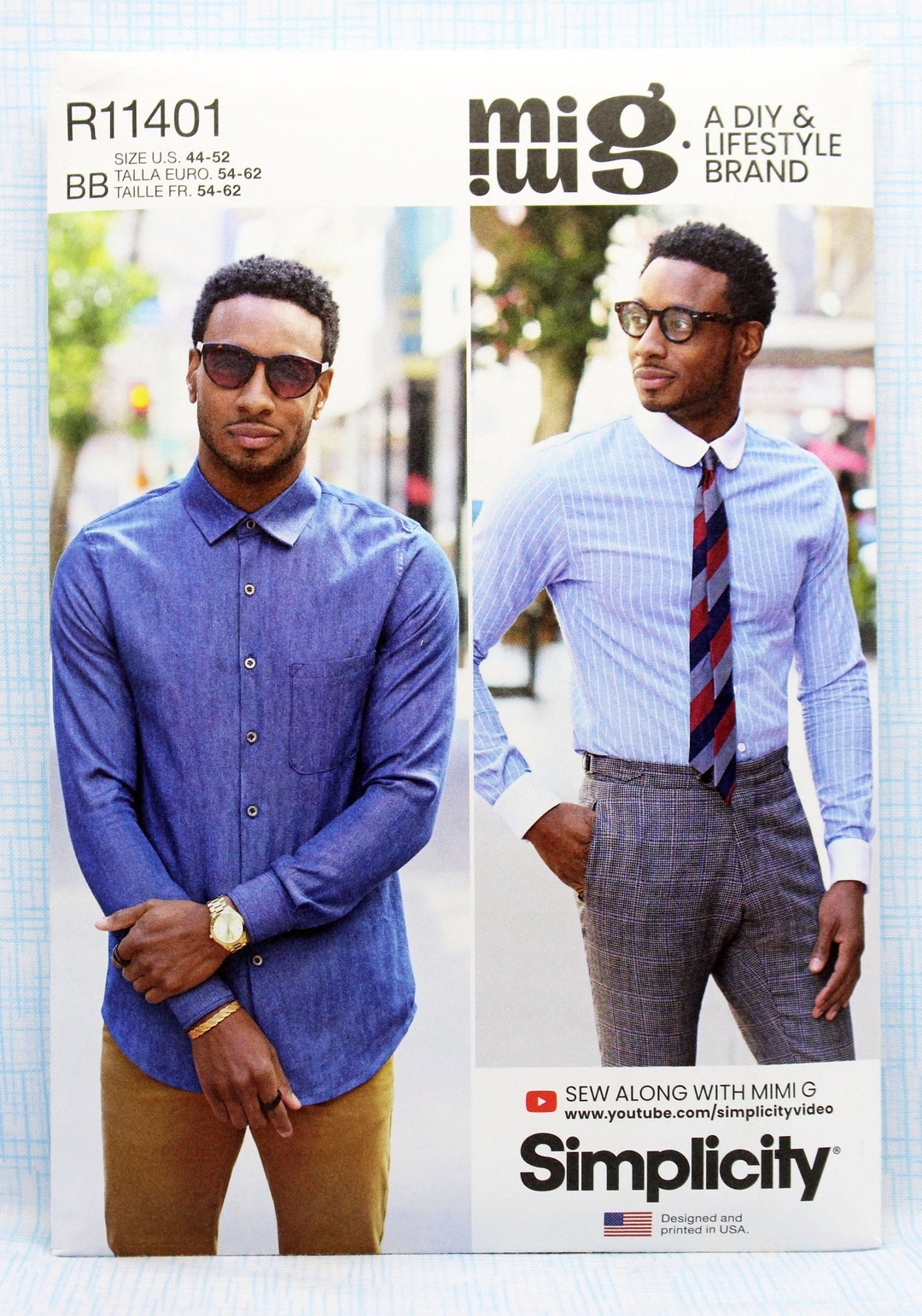 Simplicity Sewing Pattern R11401, Men's Fitted Shirt With Collar and ...