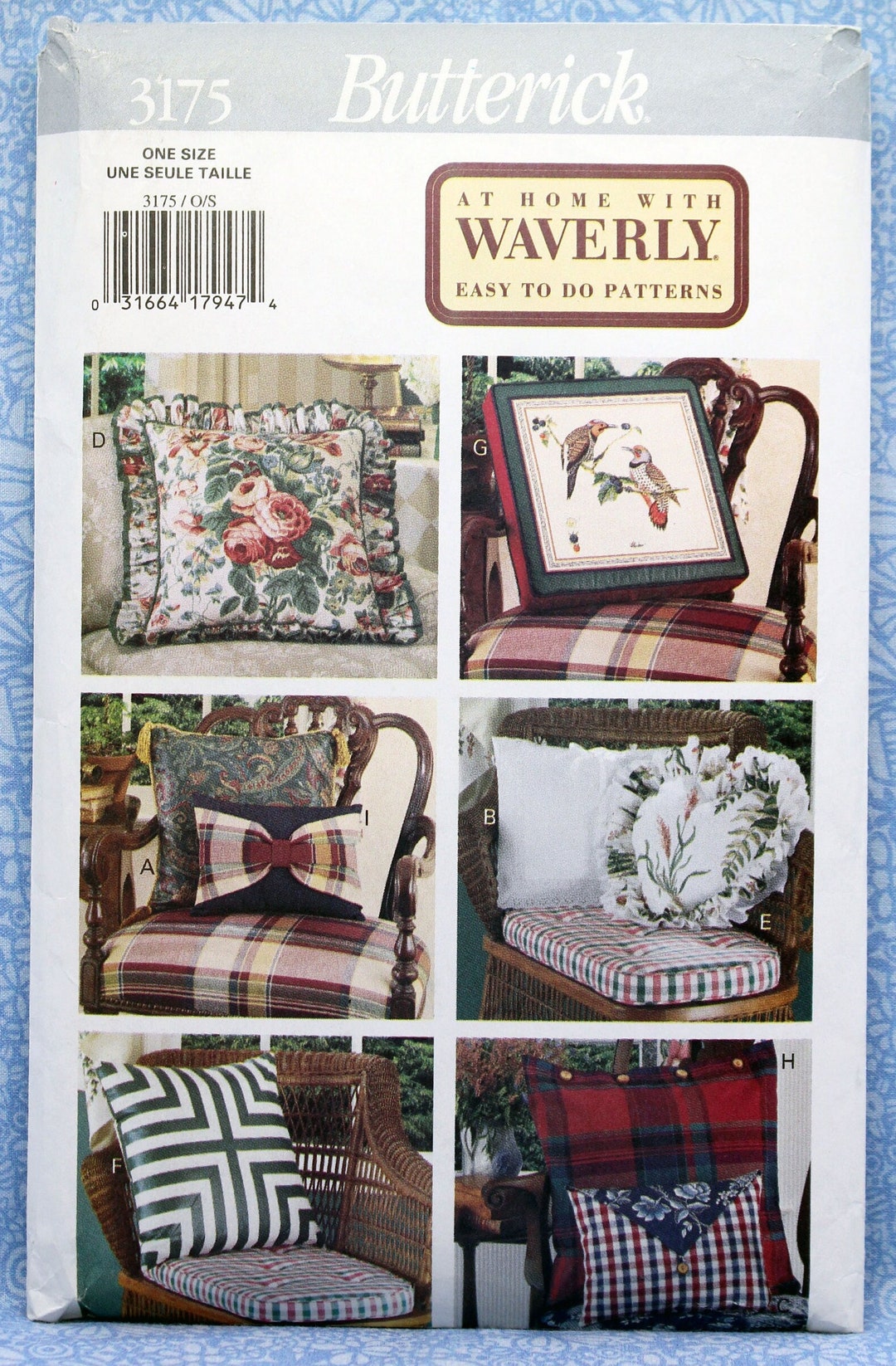 Butterick Sewing Pattern 3175, Home Decor Easy Pillows Sewing Pattern ...