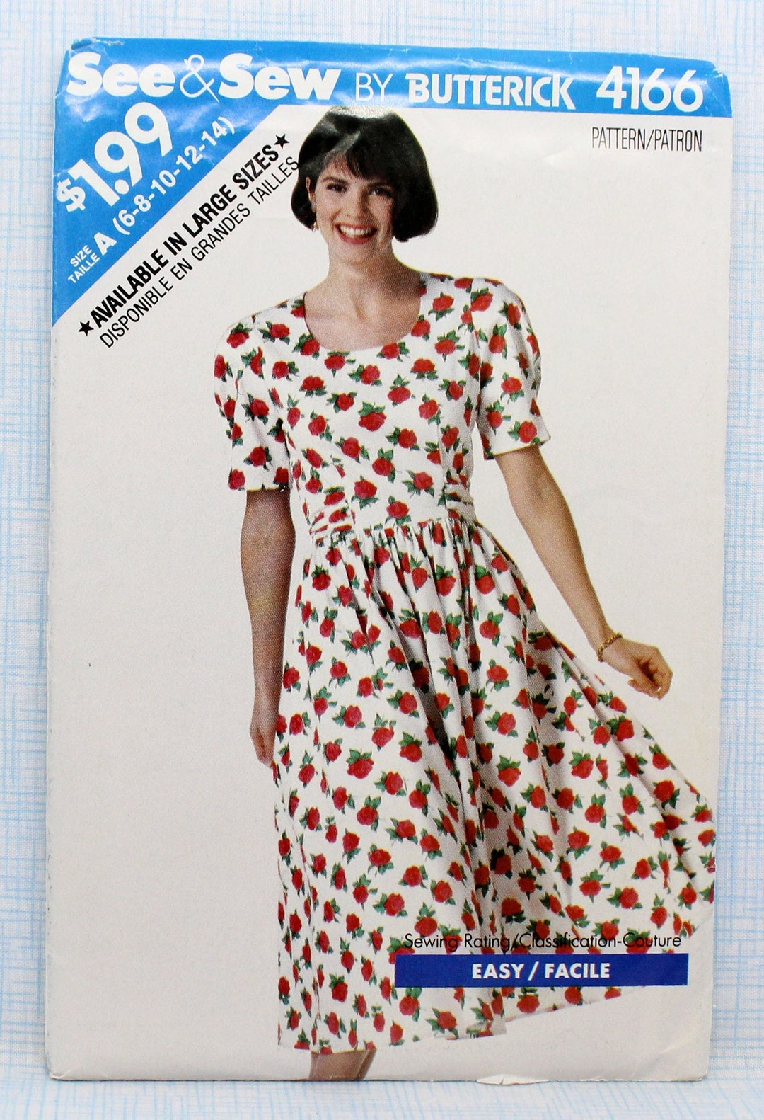 See & Sew 4166, Misses' Dress With Semi-fitted Bodice and Flared Skirt ...
