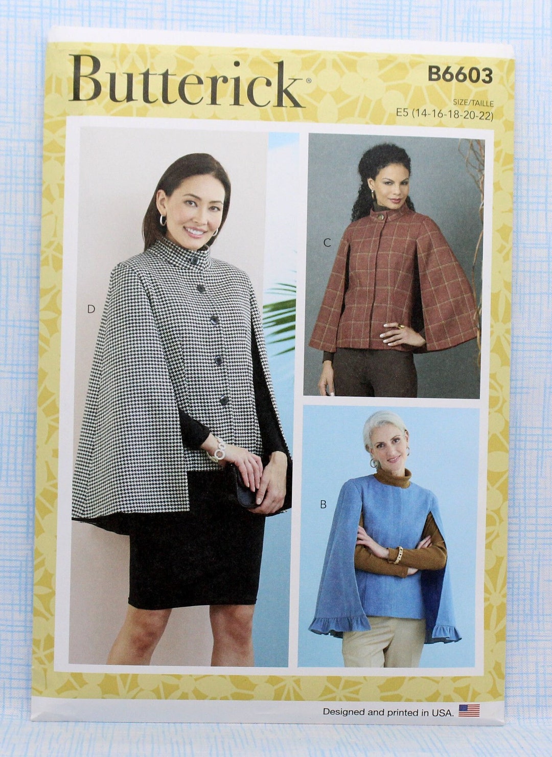 Butterick Sewing Pattern 6603, Misses' Lined Cape, Uncut/ff, Misses ...