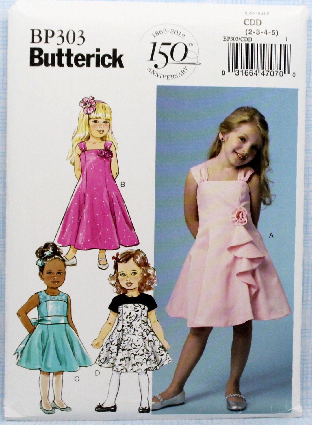Butterick Sewing Pattern BP303, Children's Dress With Princess Seams ...